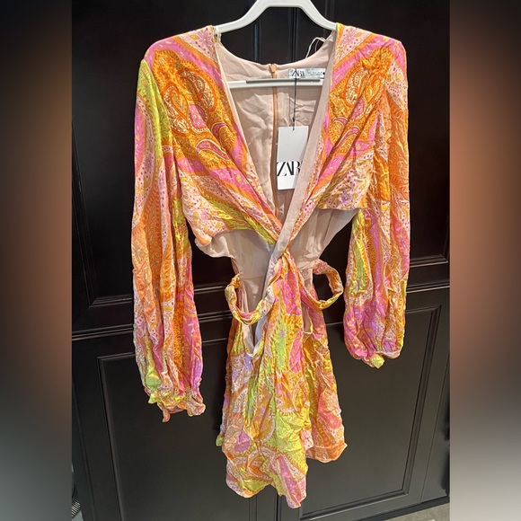 Zara | Dresses | Nwt Zara Multicolor Paisley Cutout Dress | Poshmark